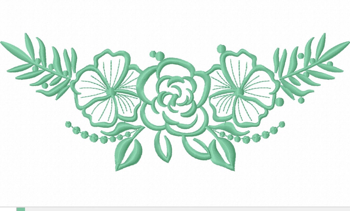 Floral Pastel Ornament Border Floral Festoon Embroidery | Etsy