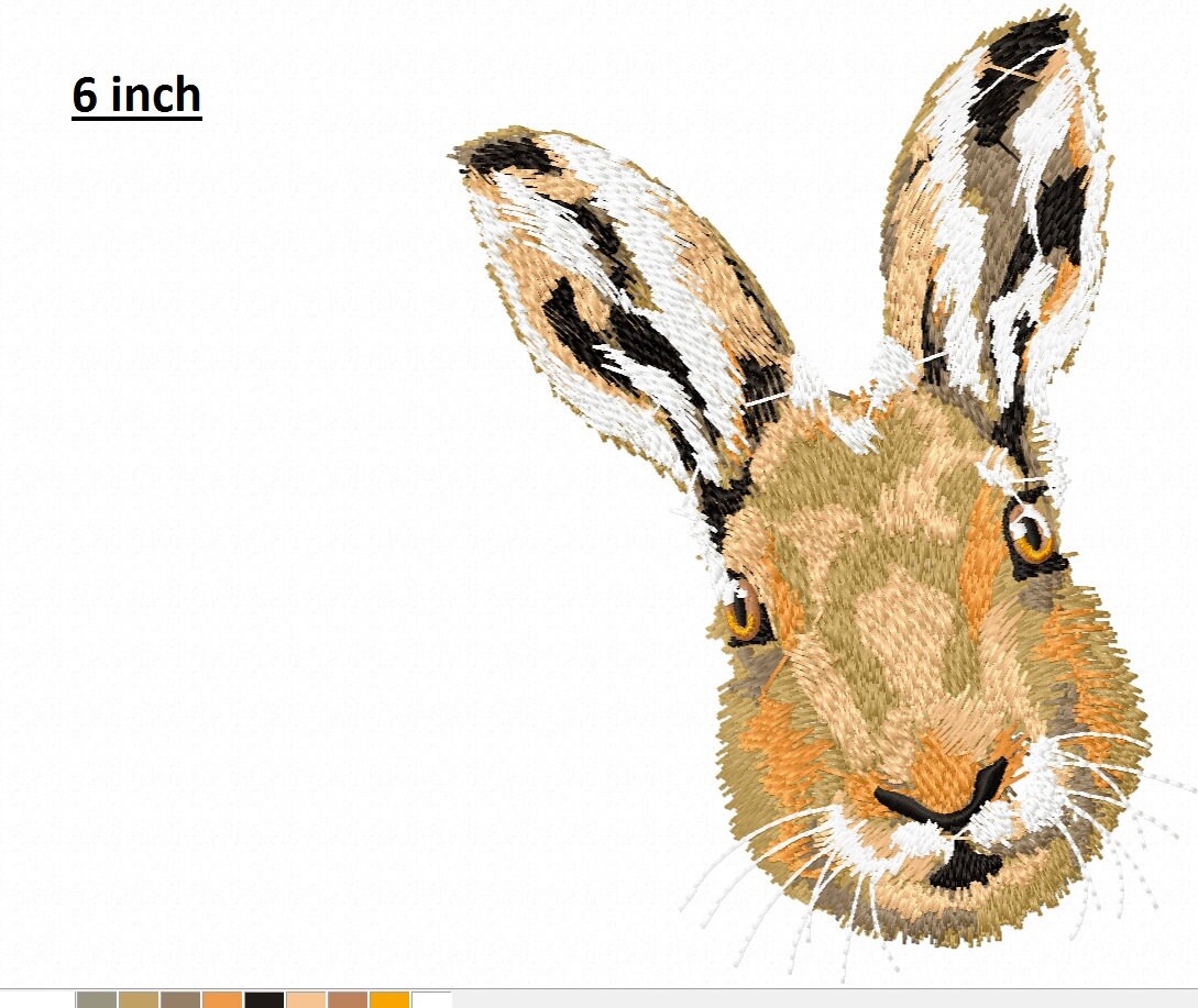 Brown Rabbit Wild Hare Machine Embroidery Design Tested | Etsy
