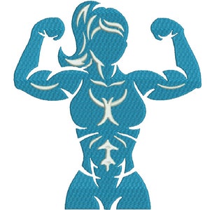 Woman Body Builder Machine Embroidery Design, Instant Download - Etsy