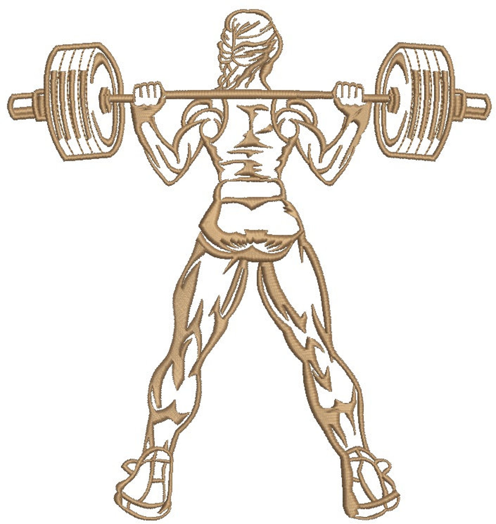 Woman Body Builder Machine Embroidery Design Instant Download | Etsy