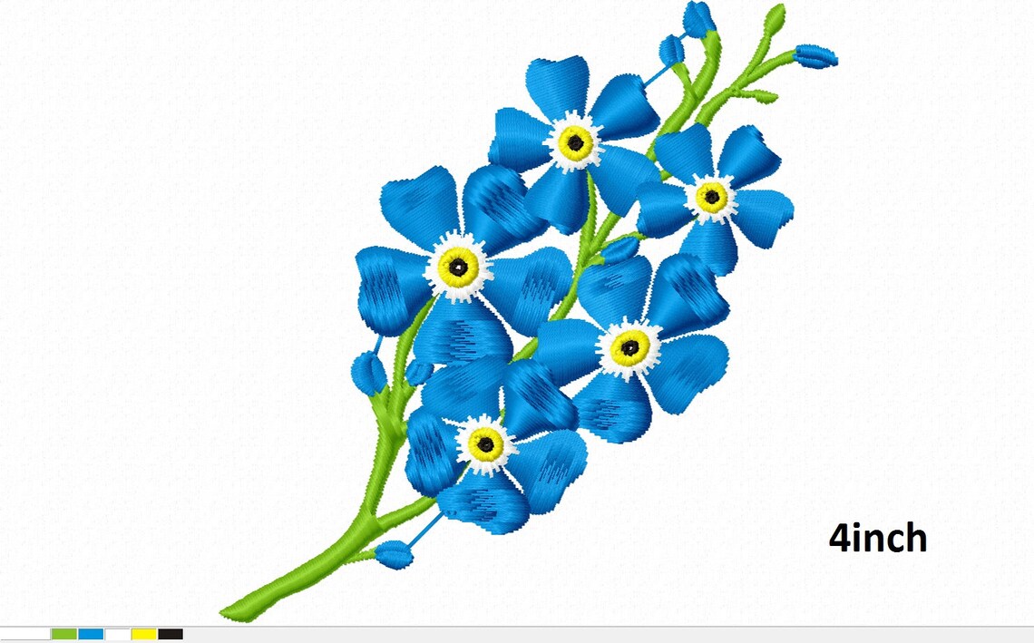 Forget-me-not Bunch Machine Embroidery Design Design - Etsy
