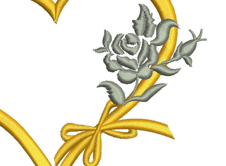 Heart and Roses Machine Embroidery Design - Etsy