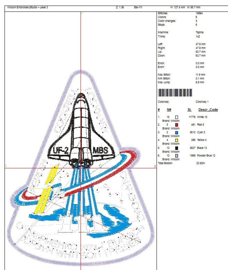 Space Shuttle Mission Patche Machine Embroidery Design | Etsy