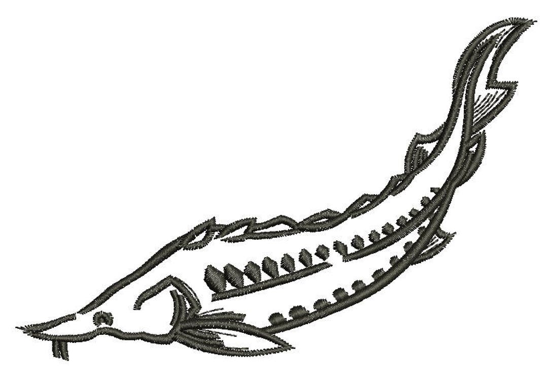 Sturgeon Machine Embroidery Design Instant Download - Etsy