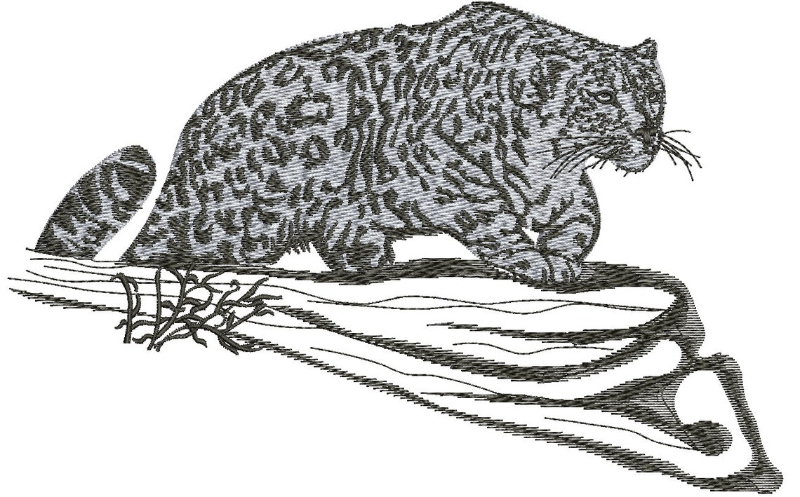 Snow Leopard Machine Embroidery Design - Etsy