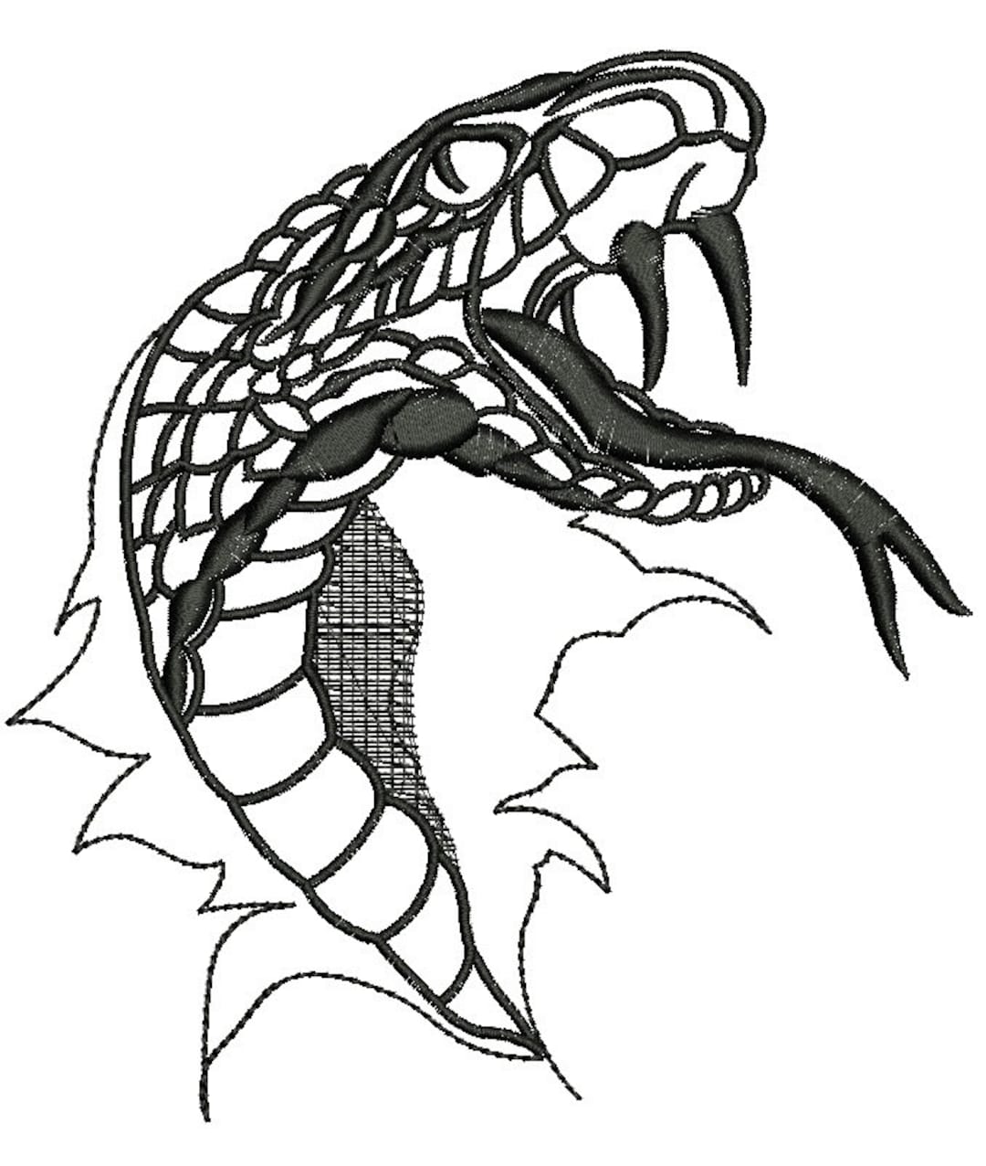 Cobra Machine Embroidery Design Tested - Etsy