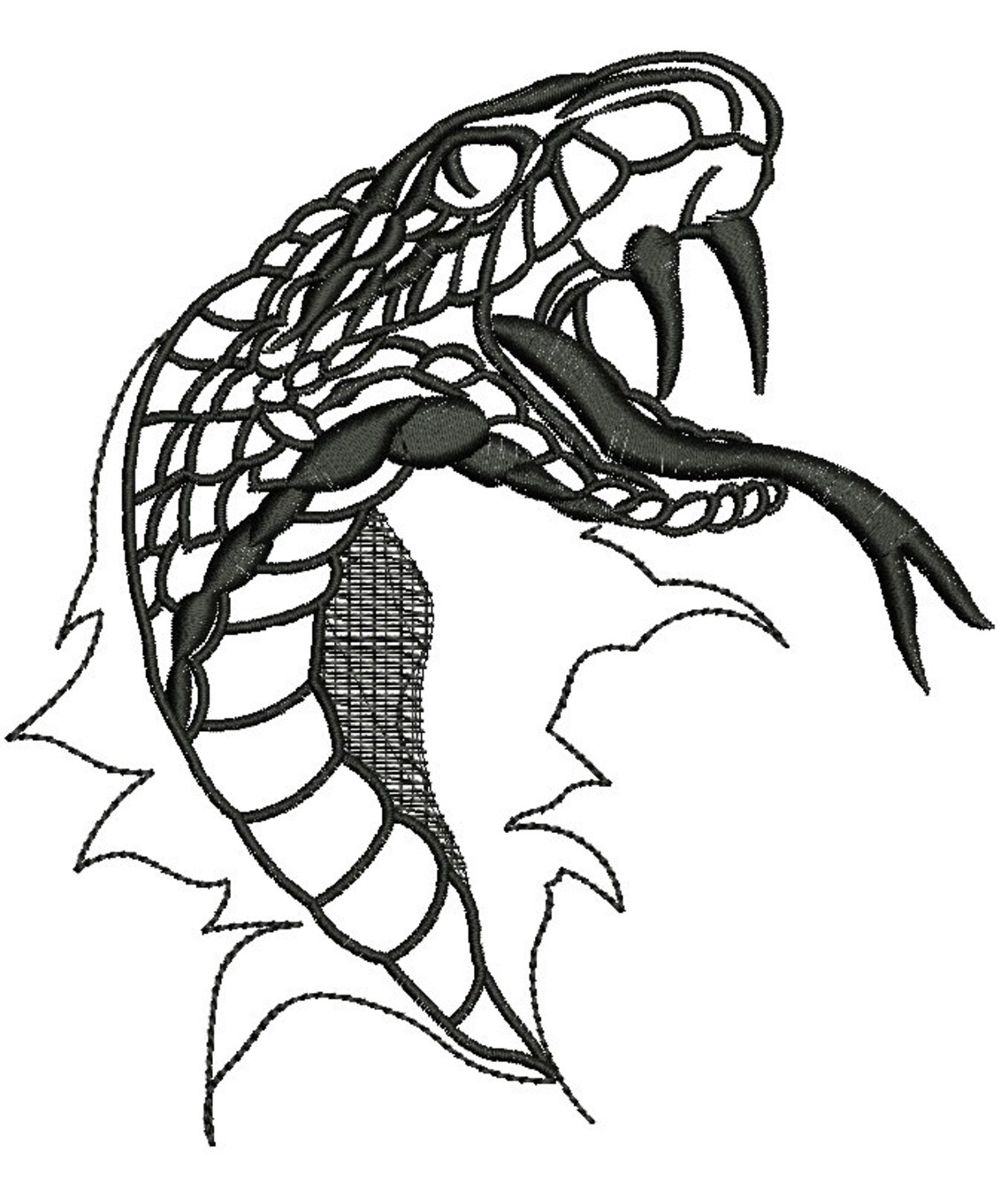 Cobra Machine Embroidery Design Tested - Etsy