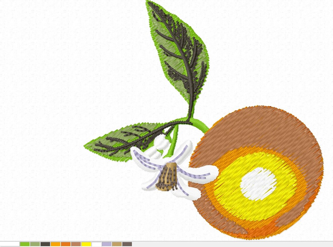Orange Embroidery Machine Embroidery Design | Etsy