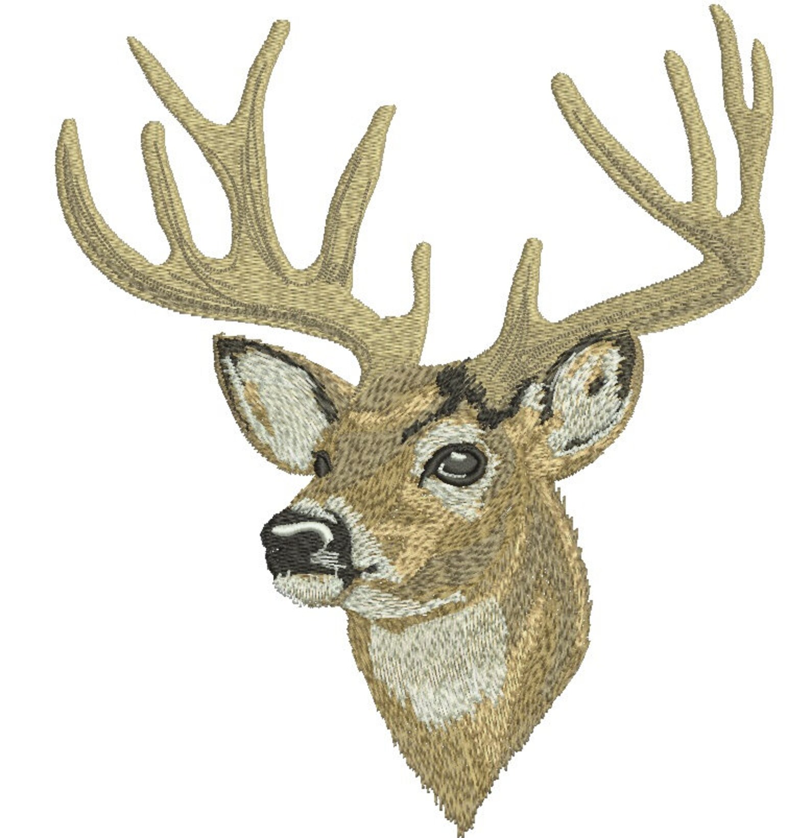 Whitetail Buck Deer Head Machine Embroidery Design Instant - Etsy