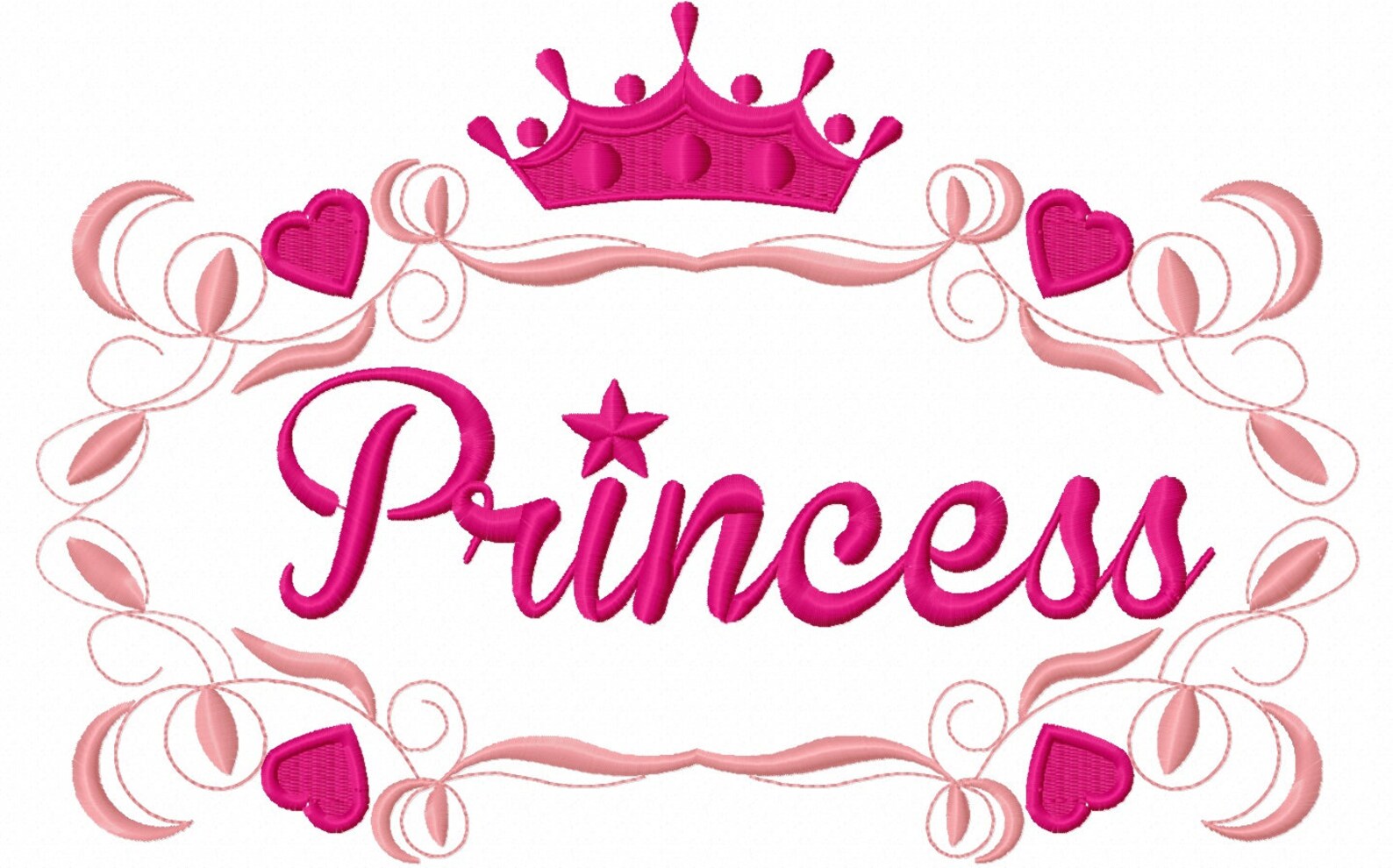 Princess Crown and Floral Ornament Frame Machine Embroidery - Etsy