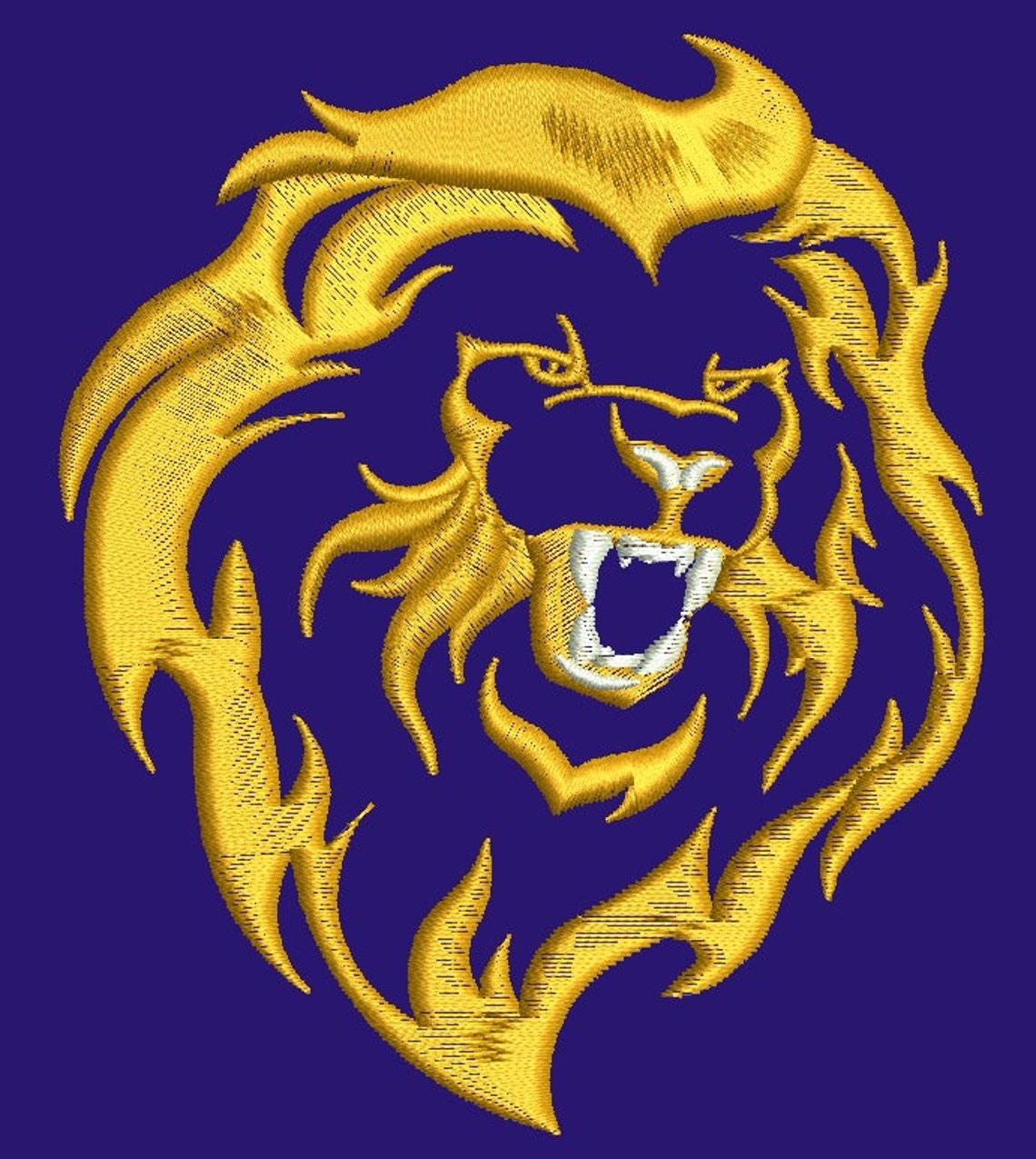 Golden Lion Machine Embroidery Design | Etsy
