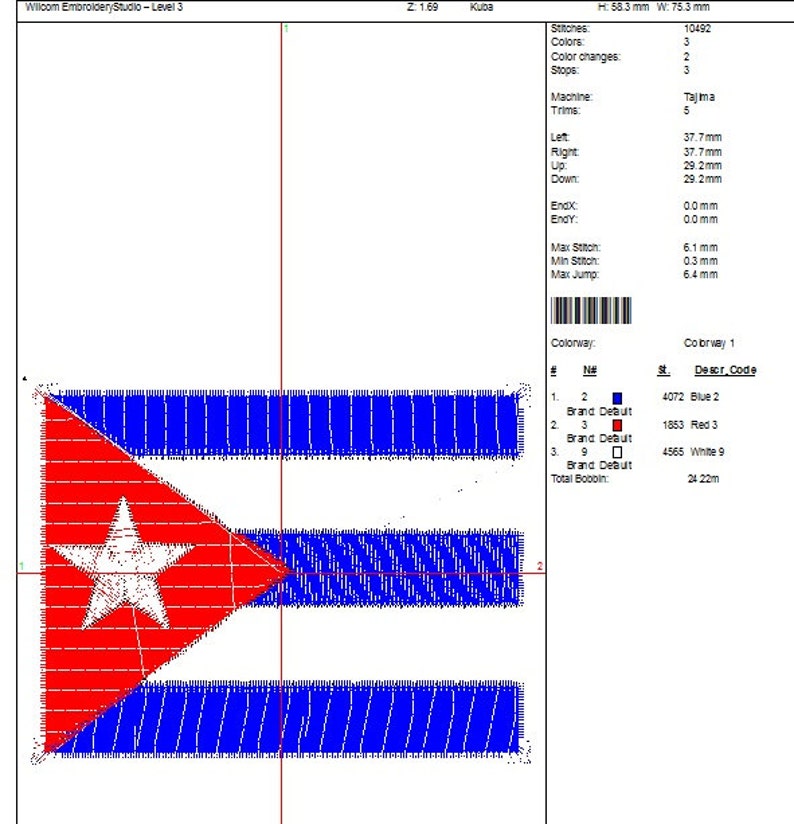 Cuba flag embroidery design Machine Embroidery Design | Etsy