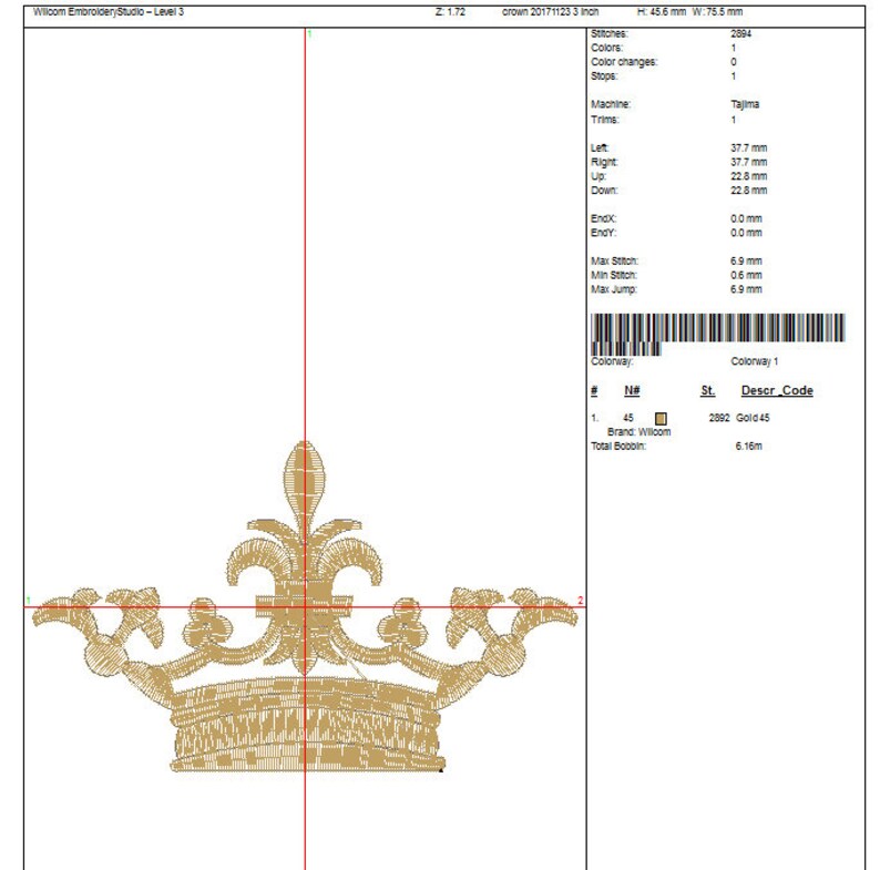 Regal Crown Embroidery Design 4 Sizes Instantly Download - Etsy