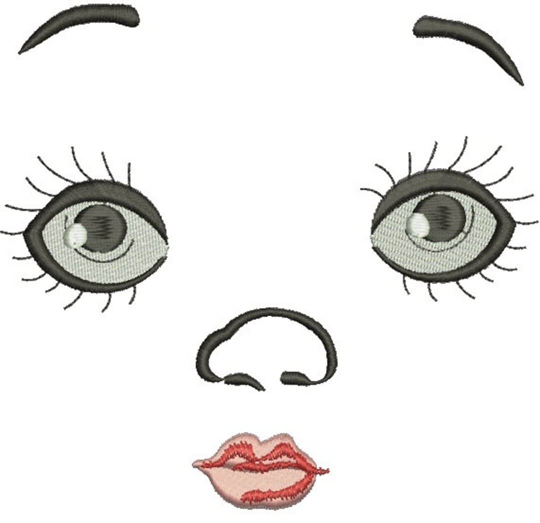 Dolls Pretty Faces Machine Embroidery Design Instant Download 3 Sizes ...