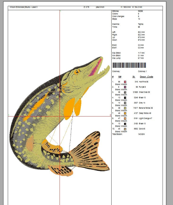 Pike Machine Embroidery Design Instant Download - Etsy