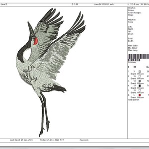 Red-crowned Crane Machine Embroidery Design - Etsy
