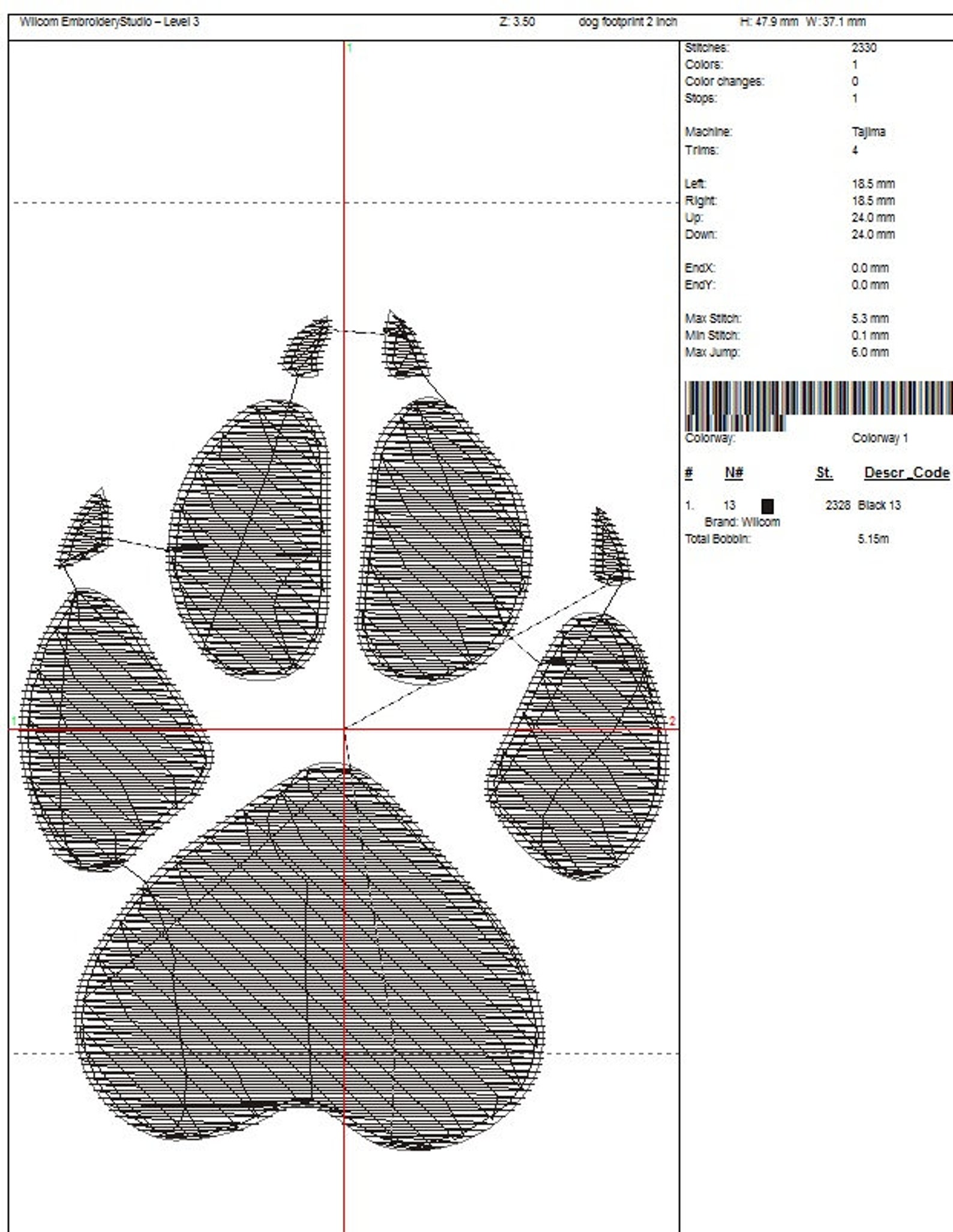 Dog Footprints Machine Embroidery Design 3 Sizes Design Tested - Etsy