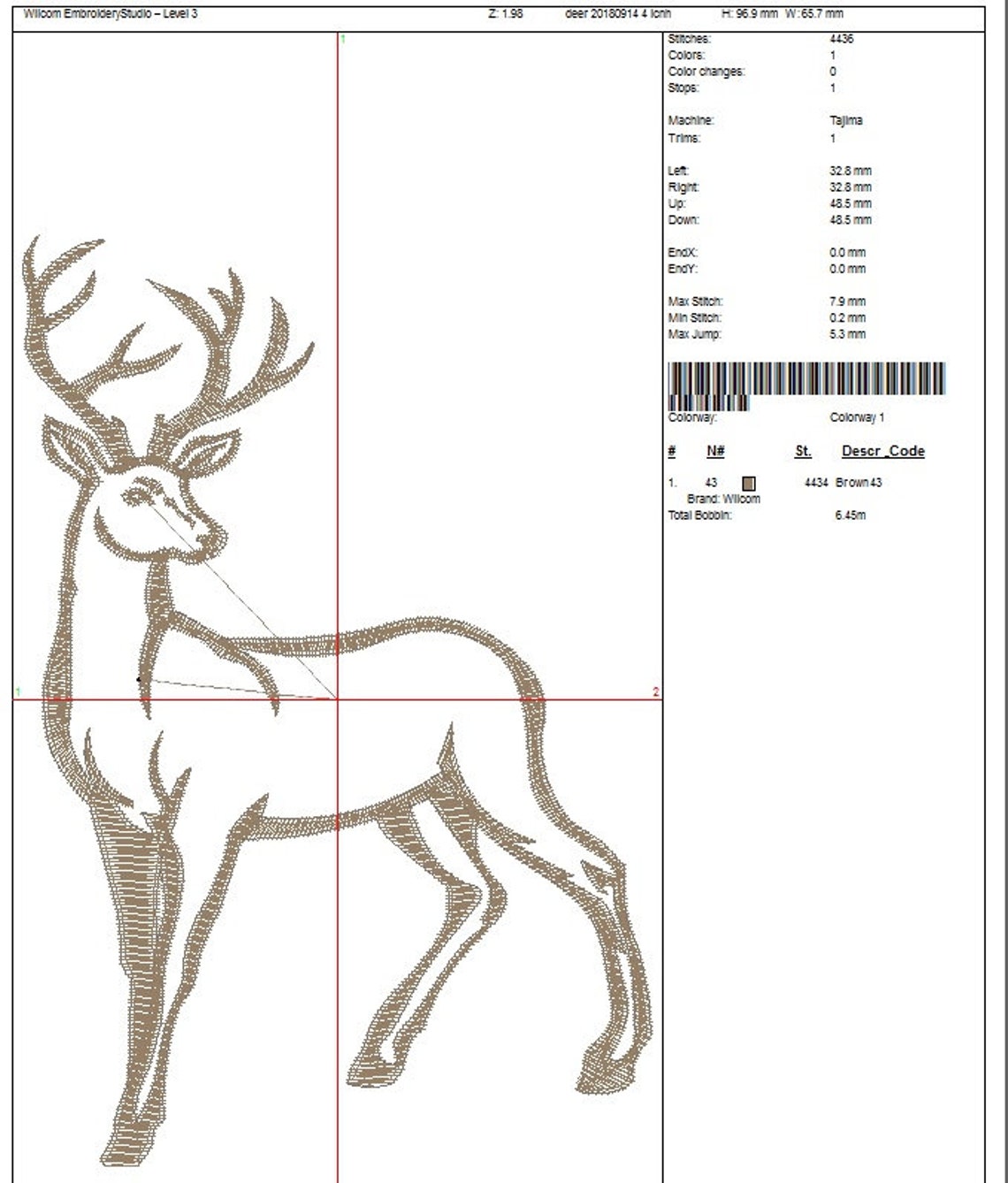 Deer Machine Embroidery Design Instant Download | Etsy