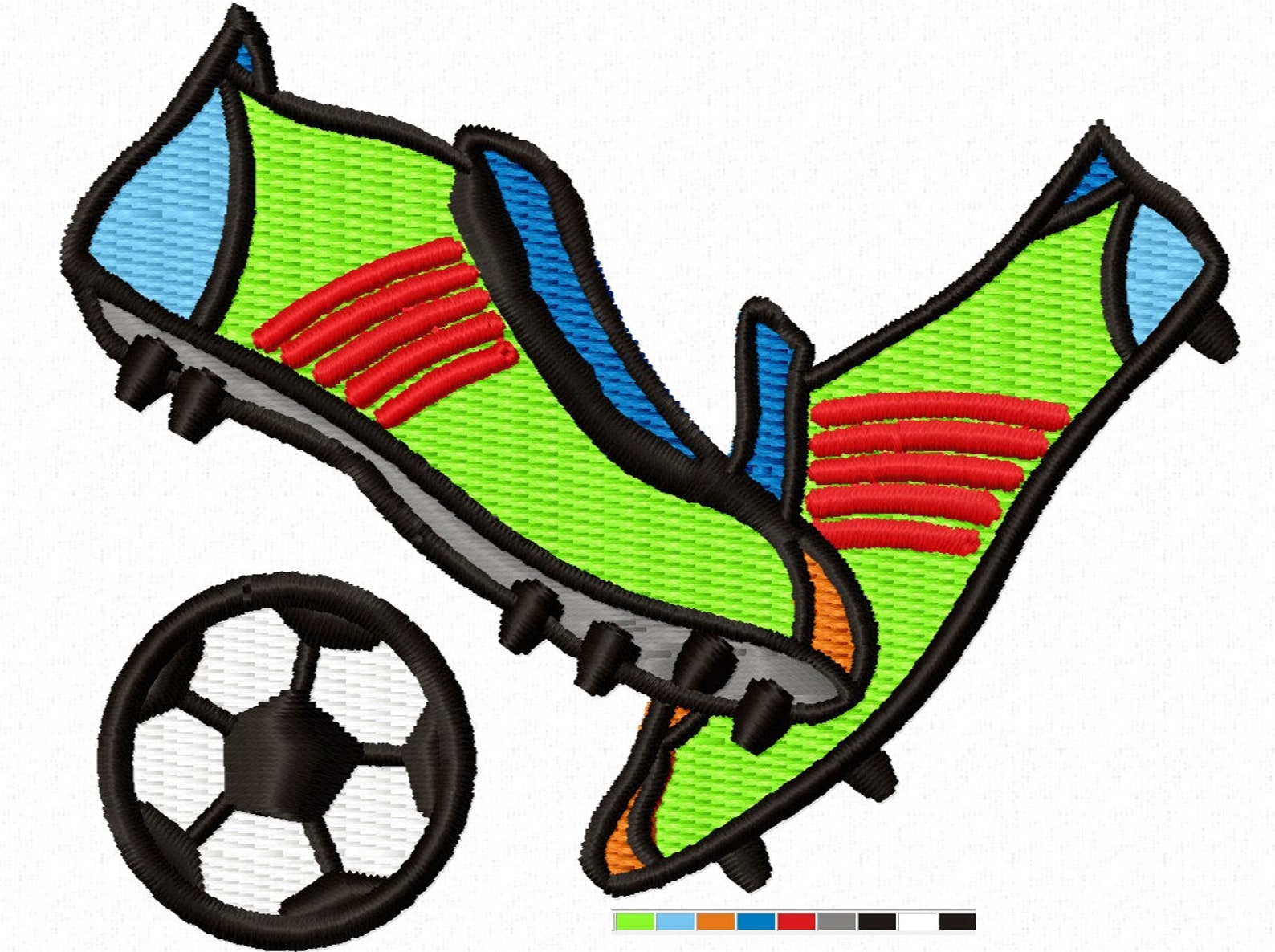 Football Soccer Sneakers and Ball Machine Embroidery Design - Etsy