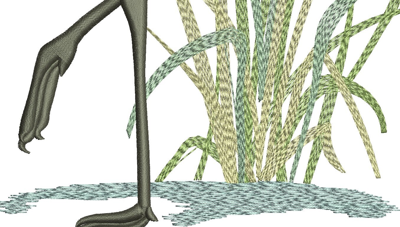 Manchurian Crane Embroidery Design | Etsy