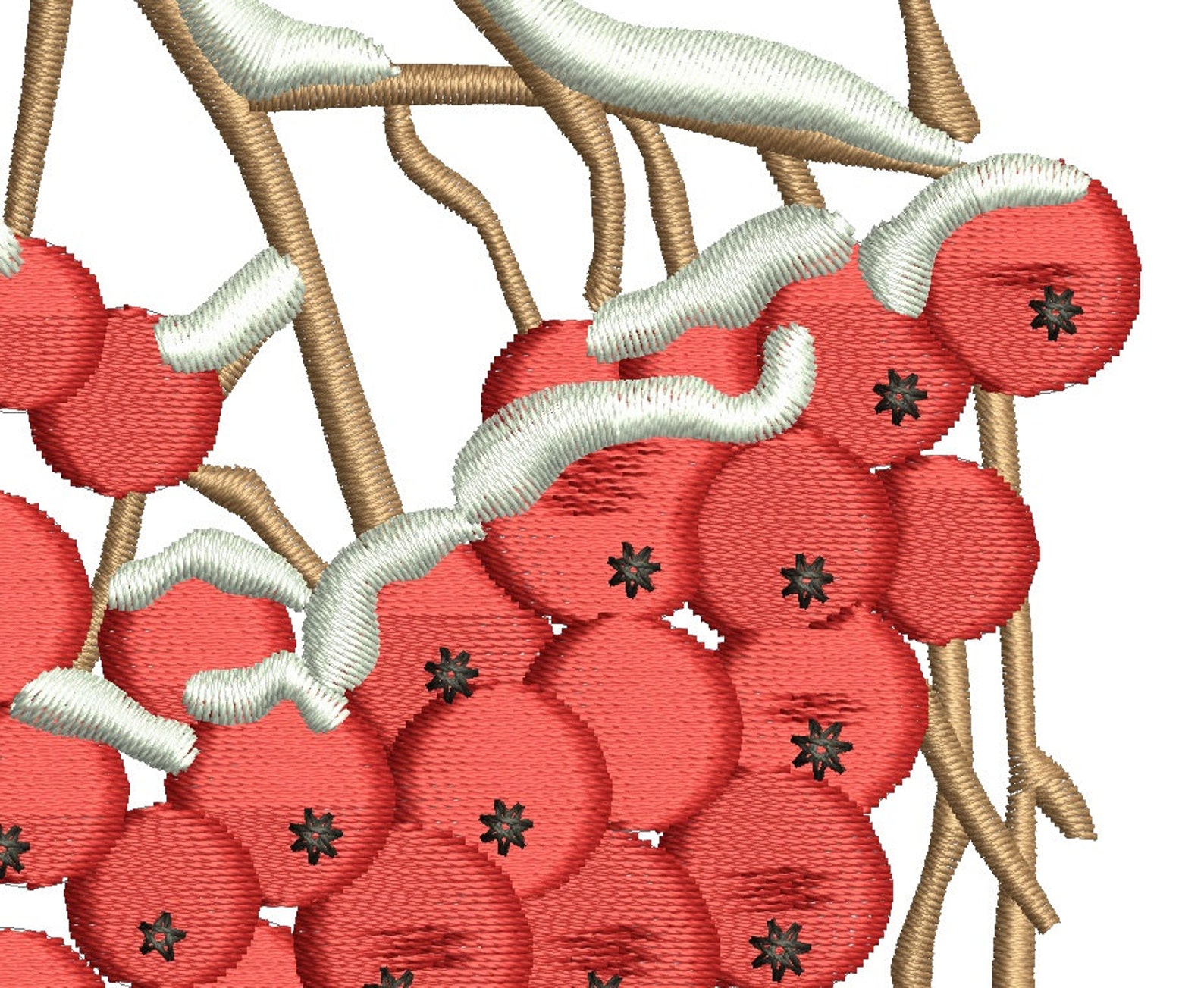 Rowan Branch in the Snow Machine Embroidery Design Tested - Etsy