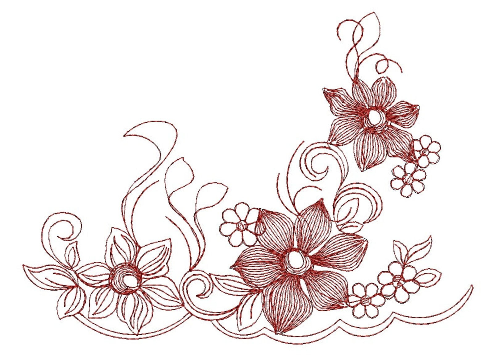 Border Embroidery Pattern Festoon Machine Embroidery | Etsy