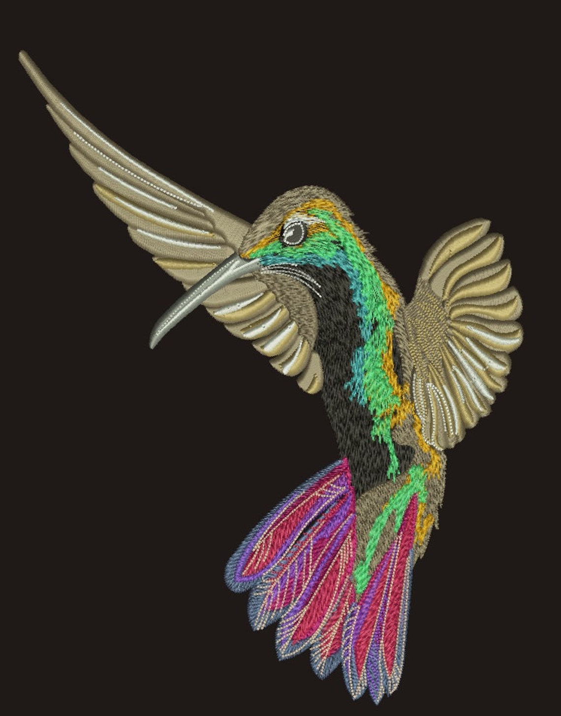 Colibri Hummingbird Machine Embroidery Design Tested - Etsy