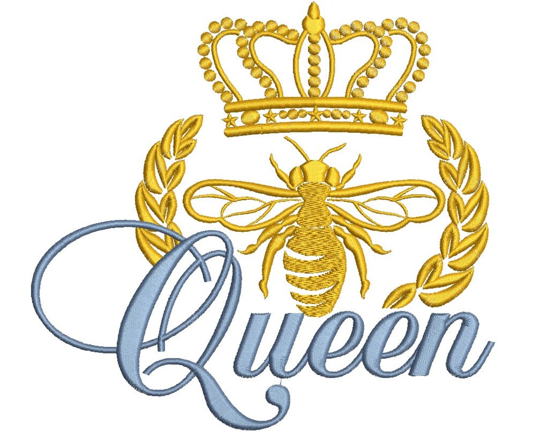 Bee Quewn Machine Embroidery Design Instantly Download Tested - Etsy