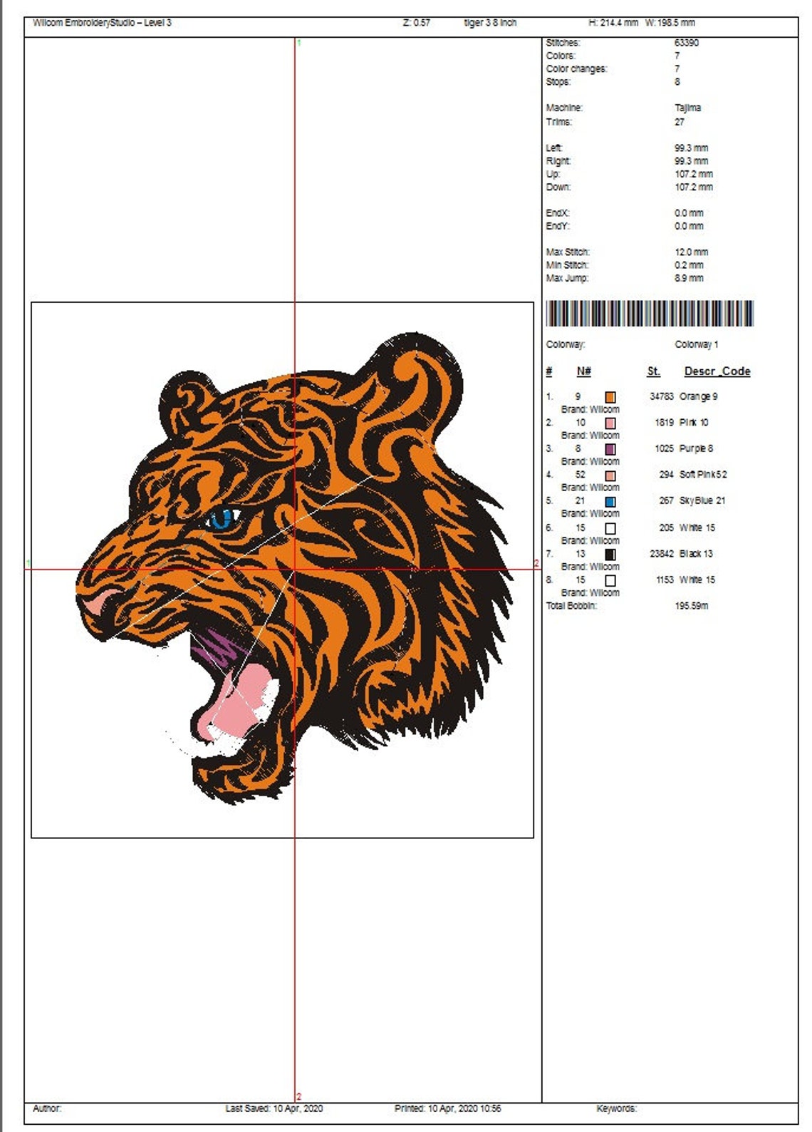 Tiger Machine Embroidery Design Tested | Etsy