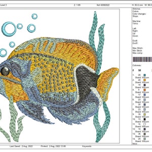 Fish Machine Embroidery Design Instant Download Digital File - Etsy