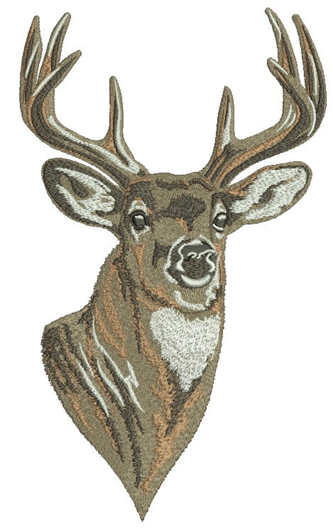 Whitetail Buck Deer Head Machine Embroidery Design instant | Etsy