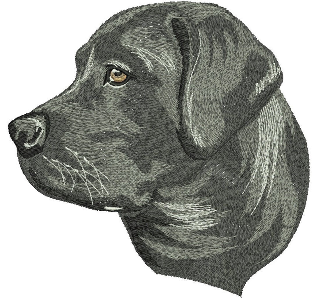 Black Dog Labrador Retriever Machine Embroidery Design - Etsy