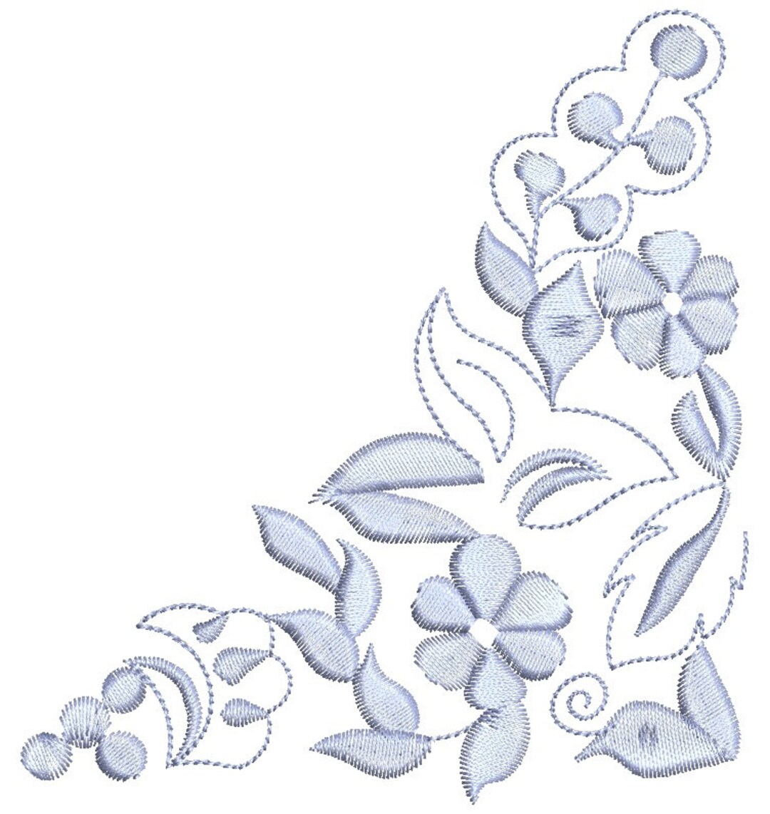 Blue Tones Ornament Machine Embroidery Design - a Set of Five Designs ...
