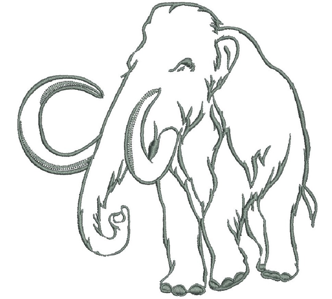 Woolly Mammoth Machine Embroidery Design - Etsy