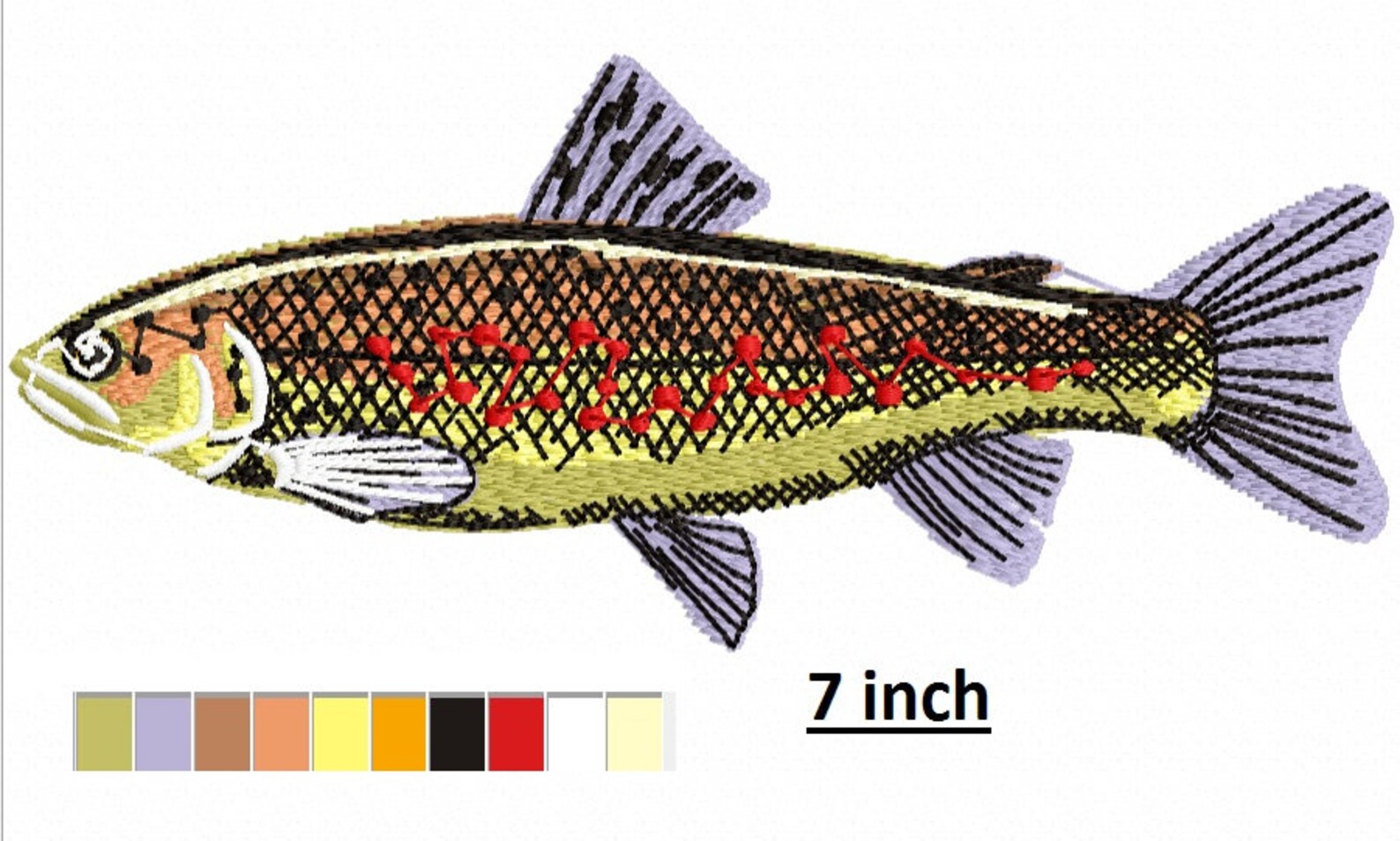 BROWN TROUT Fisherman Embroidery Design - Etsy