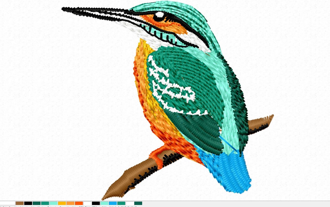 Kingfisher Machine Embroidery Design Tested - Etsy UK