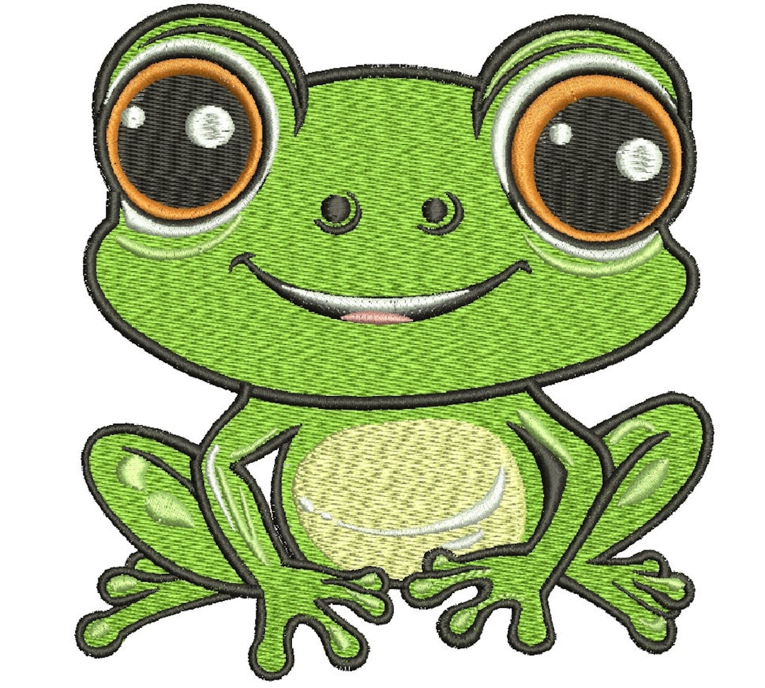Cute Frog Machine Embroidery Design Tested - Etsy