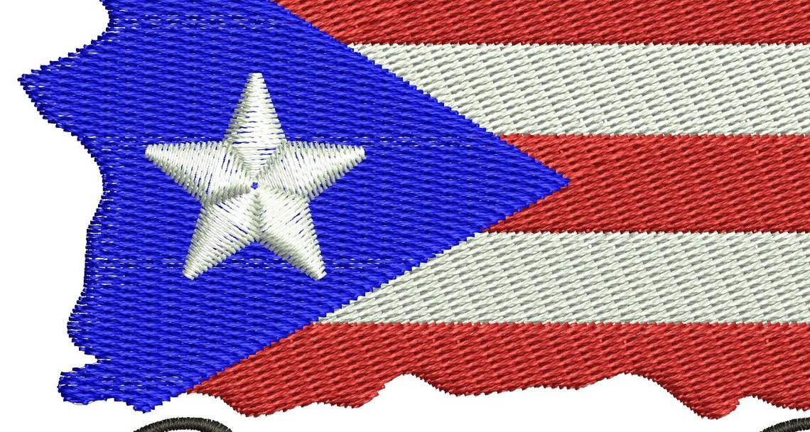 Puerto Rico Flag Embroidery Design Machine Embroidery Design - Etsy