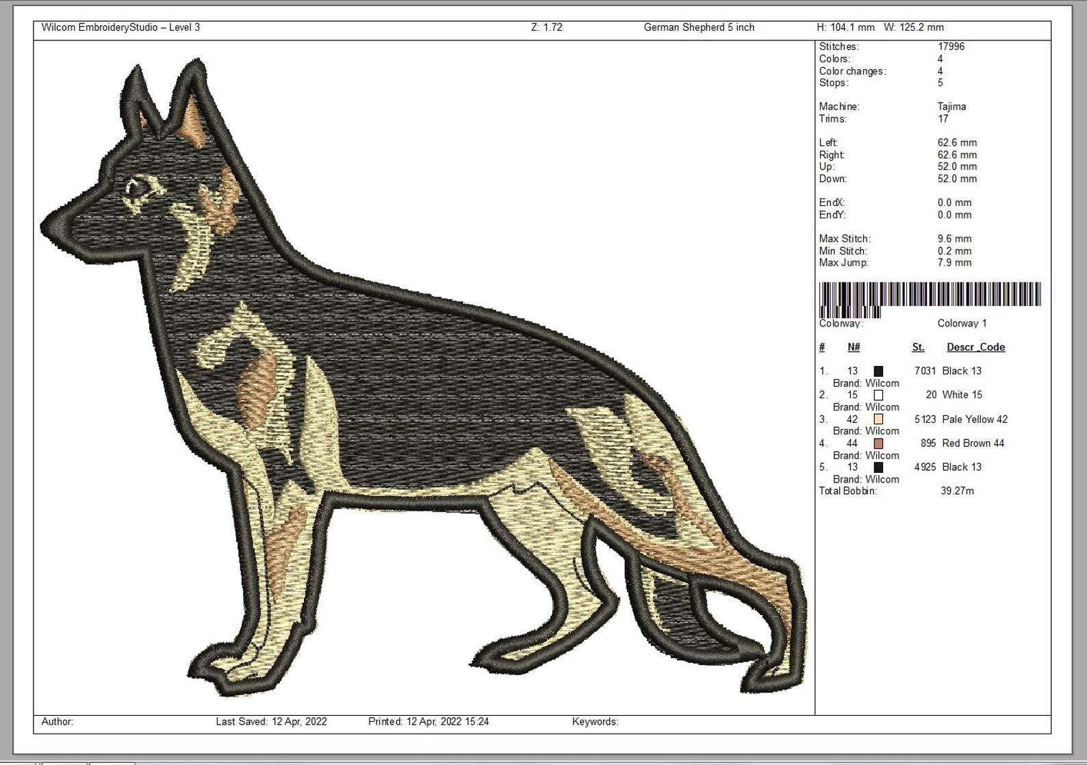 German Shepherd Machine Embroidery Design Instant Download - Etsy