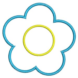 Simple Flower Applique INSTANT DOWNLOAD 3 Sizes - Machine Embroidery ...