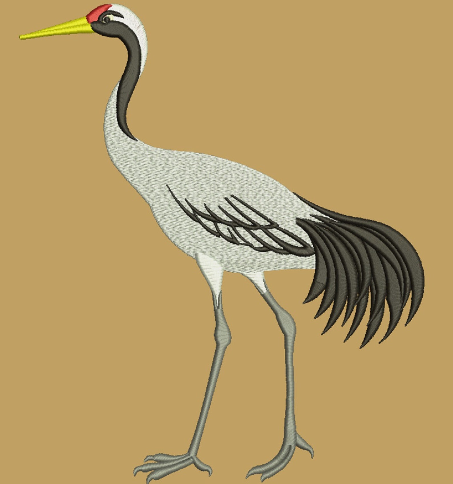 Crane Embroidery Design - Etsy