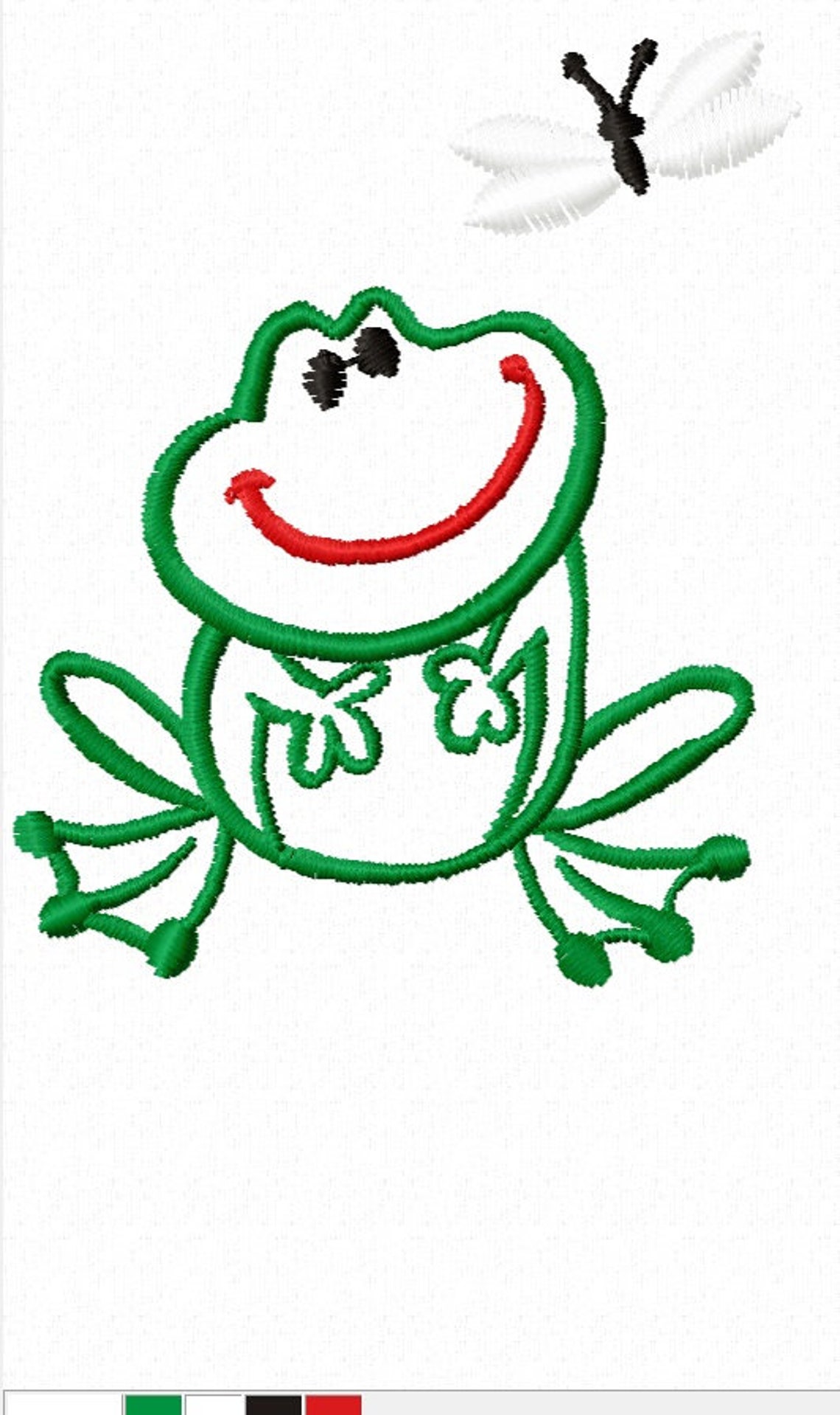 Cute Frog Machine Embroidery Design Two Sizes - Etsy