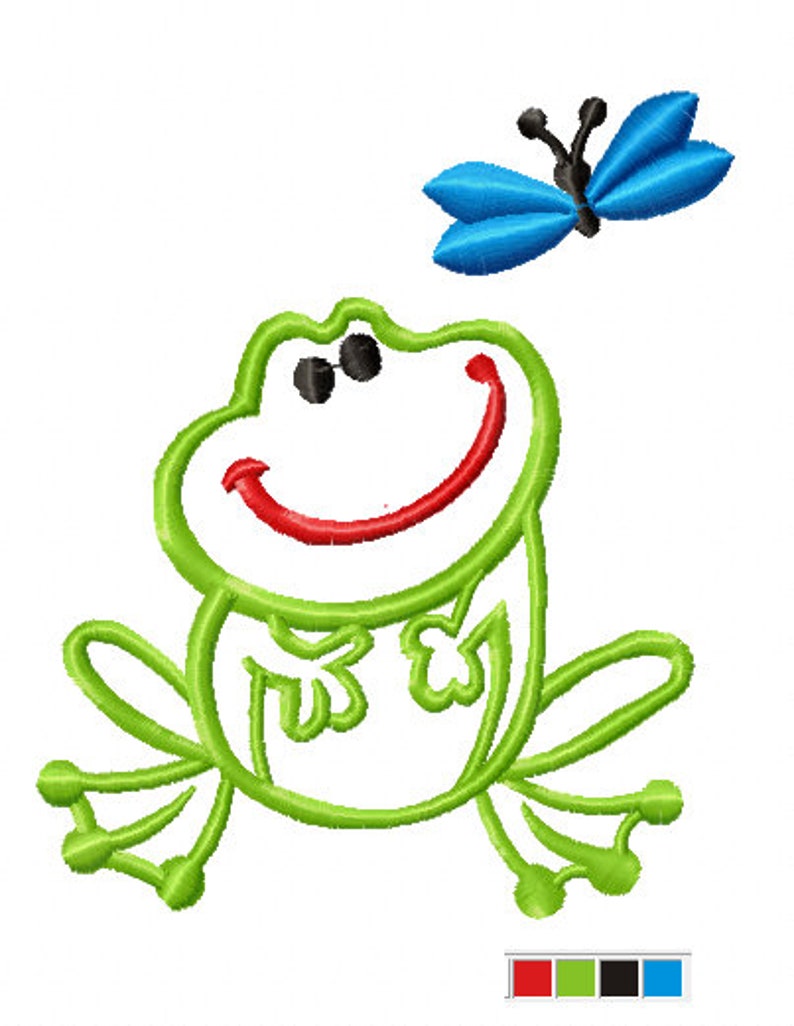 Cute Frog Machine Embroidery Machine Embroidery Design - Etsy