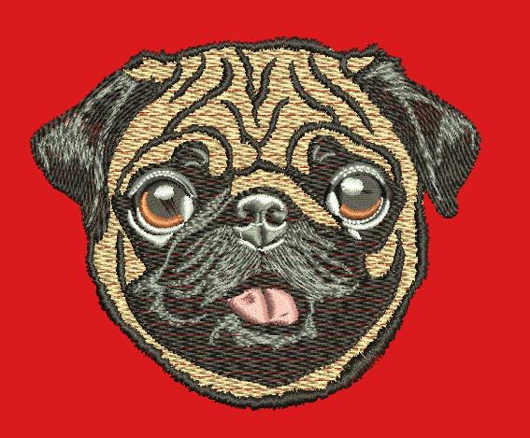 Pug Dog Machine Embroidery Design - Etsy