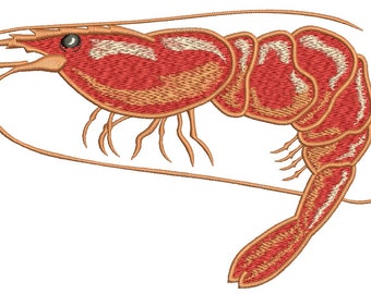 Shrimp Machine Embroidery Design, Shrimp Embroidery Pattern - Etsy
