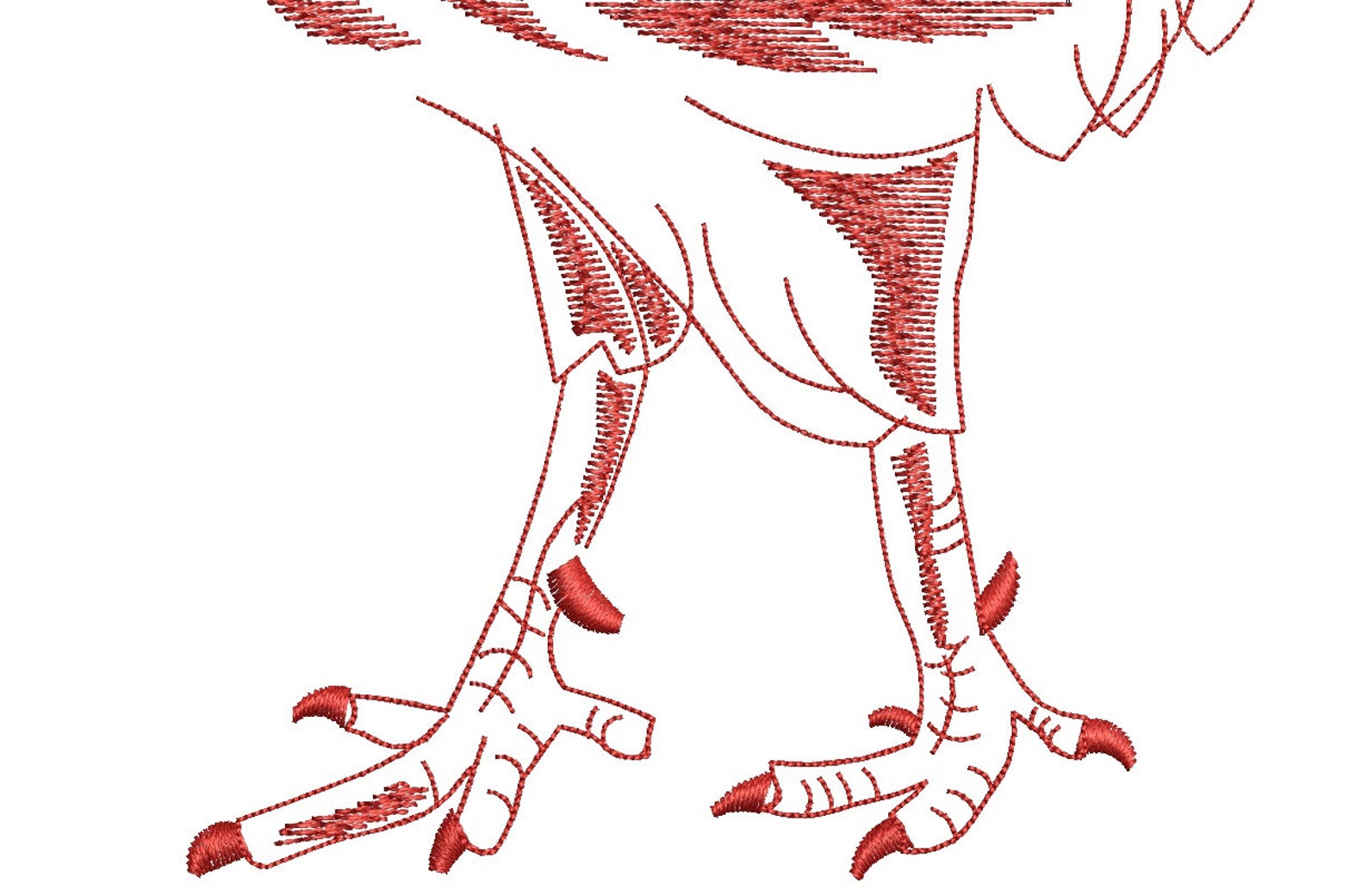 Red Work Rooster Machine Embroidery Design - Etsy