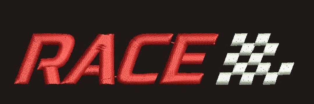 RACE Inscription and Start Flag Racing Flag Machine Embroidery Designs ...