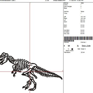 Realistic Dinosaur Skeleton Machine Embroidery Designs - Etsy