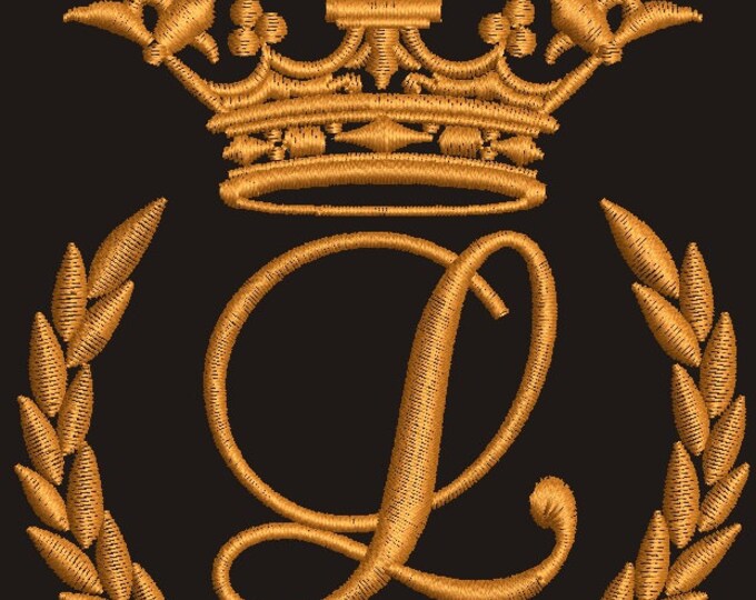 Crown Laurel Wreath and the Monogram Letter l - Etsy
