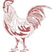 Red Work Rooster Machine Embroidery Design - Etsy